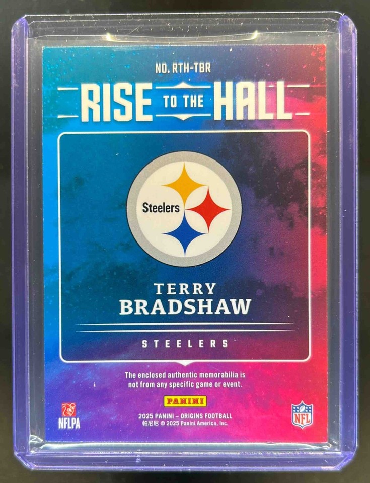 2025 Origins Terry Bradshaw Rise to the Hall Patch #7/199 Steelers | eBay