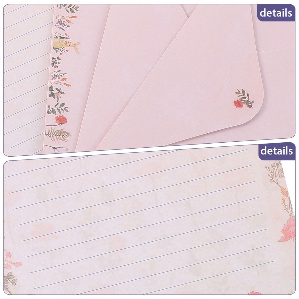 5 Sets of Blank Letter Paper Set Decorative Writing Paper Envelope Set ...