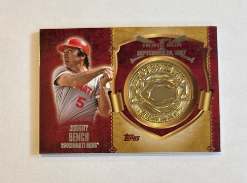 2015 Topps 1st Home Run Medallion Cincinnati Reds Johnny Bench Baseball ...