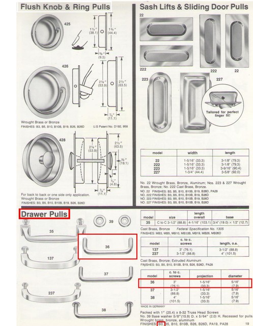 IVES #36B3 3" WIRE-TYPE DRAWER PULL SOLID BRASS POLISHED FINISH (US3) 3 ...