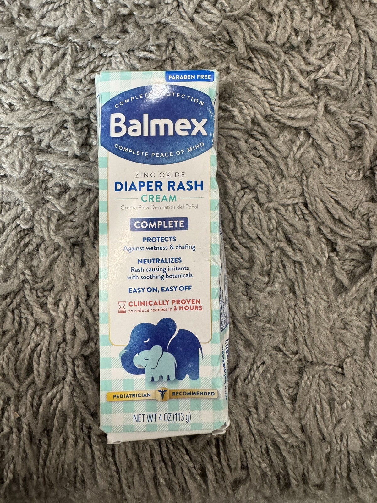 Balmex Diaper Rash Cream, Zinc Oxide Cream 11.3% Skin Protectant, 4 Oz ...