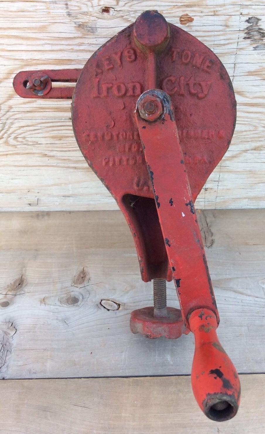 Vintage Keystone Iron City Blacksmith Hand Crank Bench Grinder | eBay