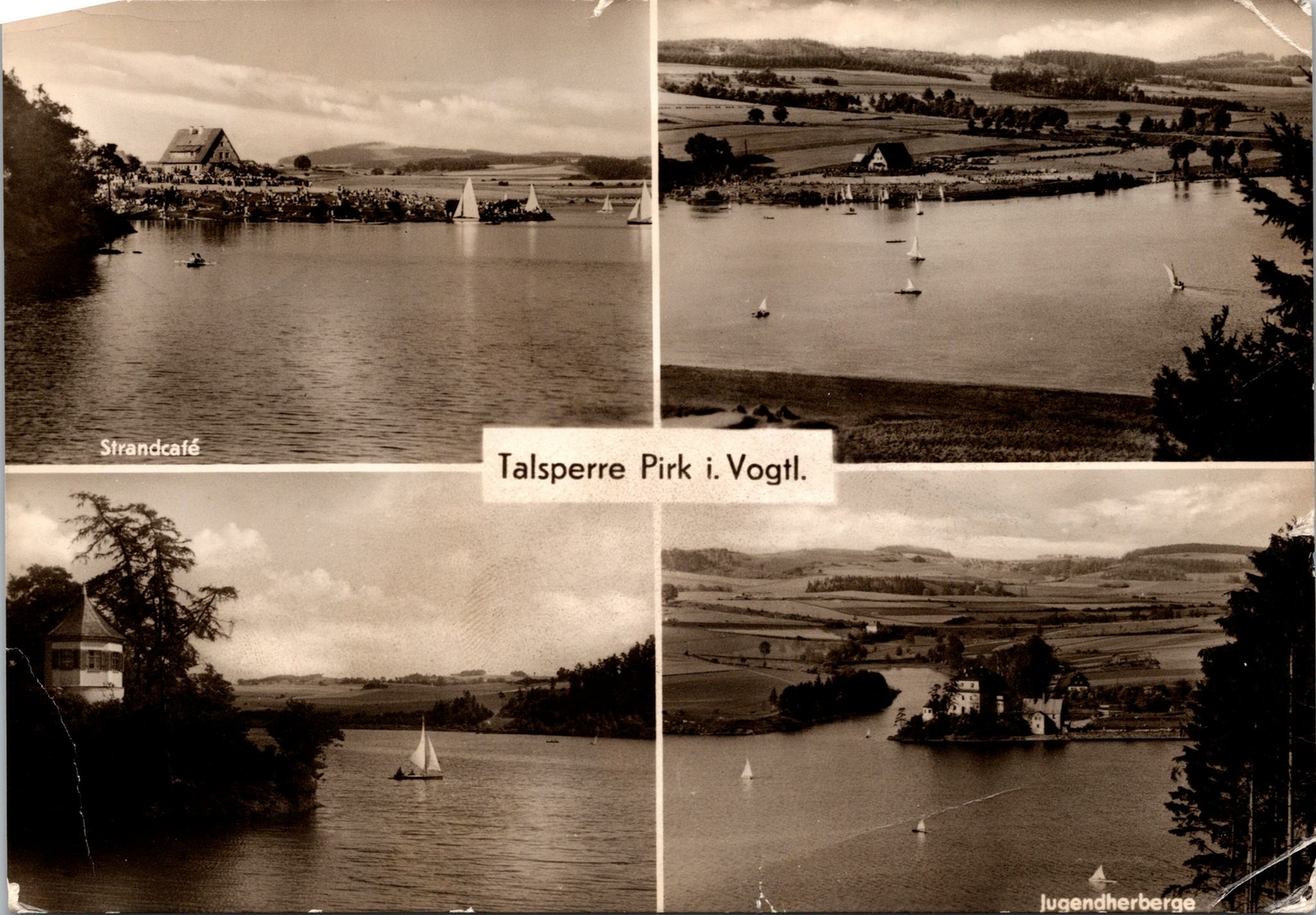 Beach Cafe at Dam Pirk Pirker Talsperre East Germany Postcard used 1960 ...