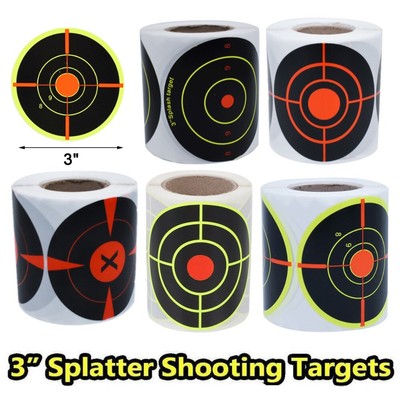100/250Pcs 3"Shooting Self Adhesive Targets Splatter Reactive Stickers ...