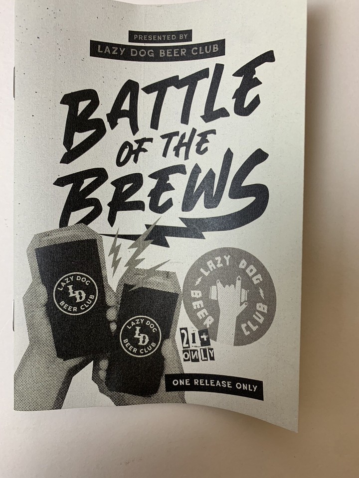 Lazy Dog Beer Club 16 Oz Can Glass Battle Of The Brews Release No. 20 w ...