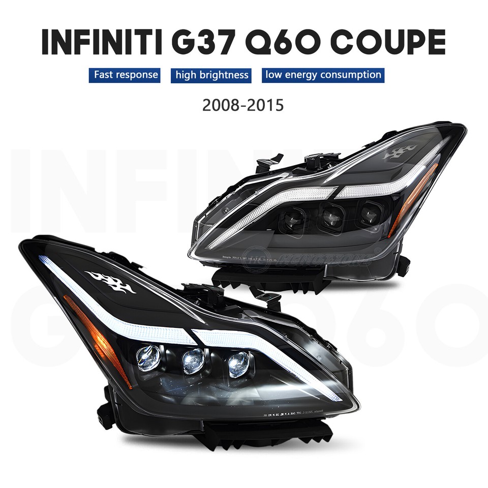 HC LED Head Light For Infiniti G37 Q60 2008-2015 2Dr Coupe Projector w ...