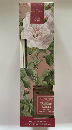 NIB HOPIFICIO FIRENZE Classic Collection TUSCAN ROSES Reed Diffuser 3.5 ...