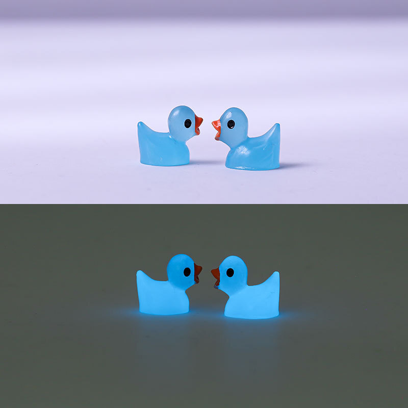 10pcs tiny rubber ducks Mini Duck Glow In The Dark Mini Resin Figure ...