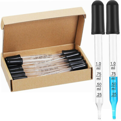 4pc Clear Glass Stain Liquid Dropper Craft Eyedropper Essential Oil ...