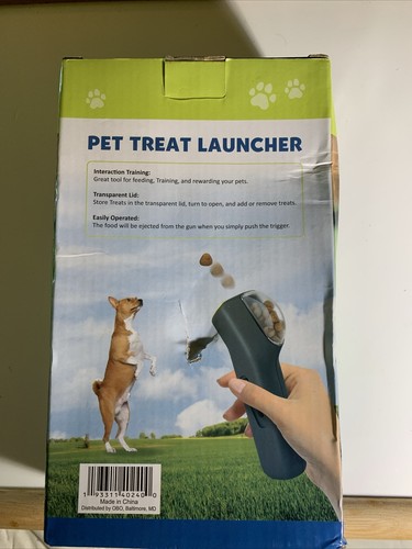 Pet Treat Launcher Gray Handheld Dog Toy New | eBay