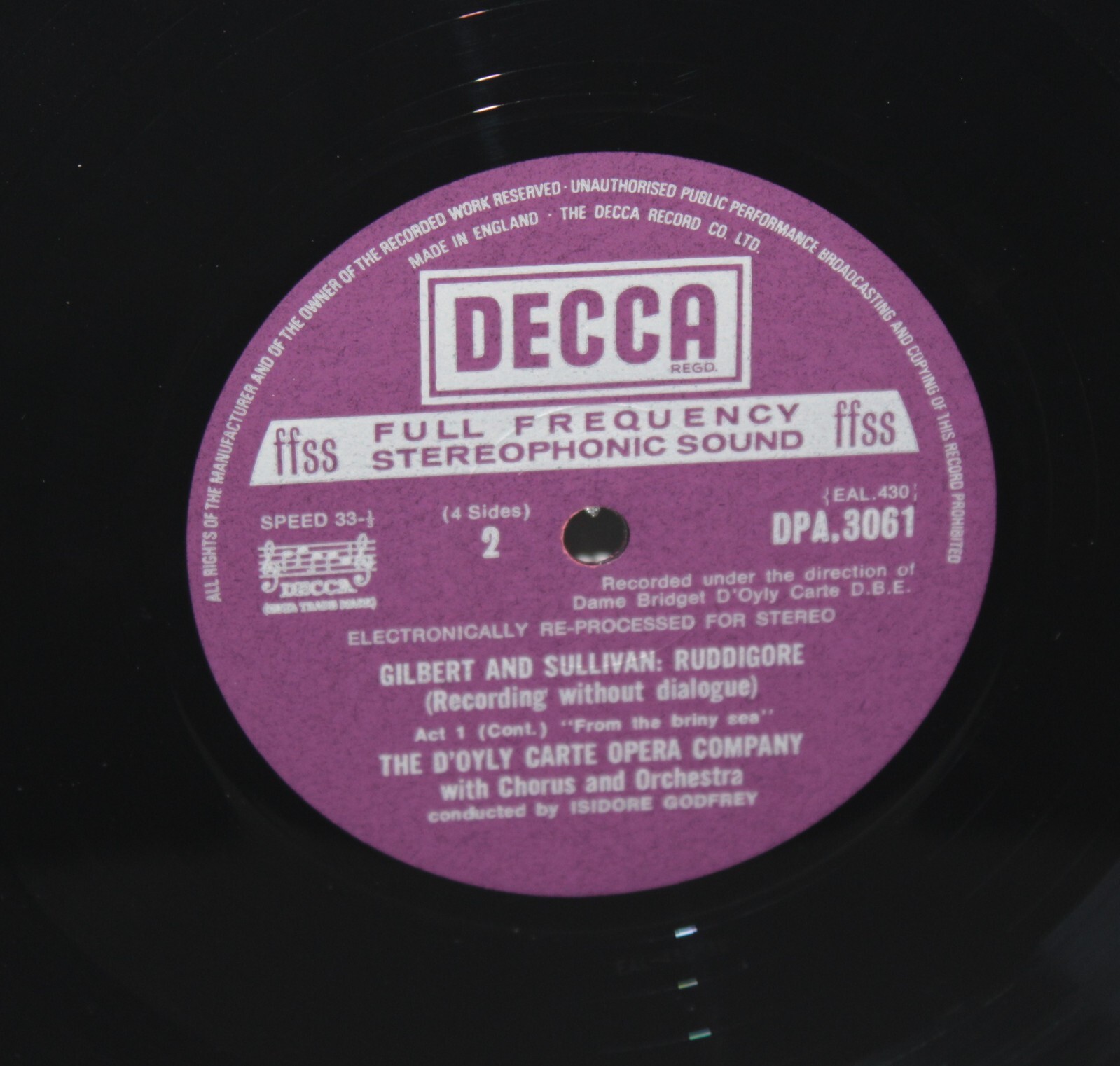 D'Oyly Carte Opera Company - Ruddigore - Double Vinyl LP - Decca DPA ...