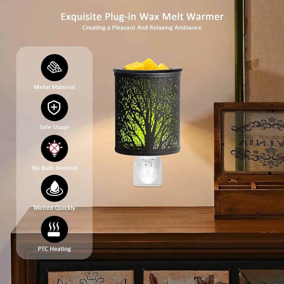 Wax Melts Warmer Plug in Wall–Electric Wax Warmer with 7 Colors Light ...