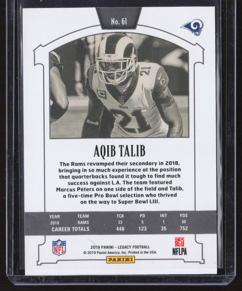 2019 Legacy Aqib Talib Green /100 #61 | eBay
