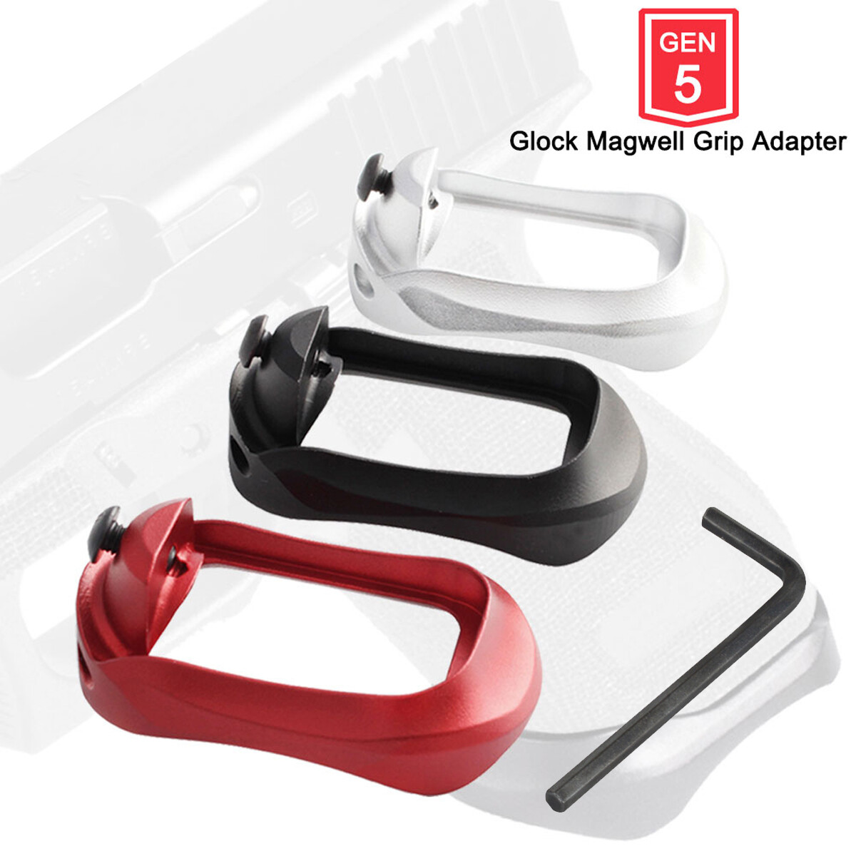 Tactical Glock Magwell Magazine Extension Grip Adater For Gen 5 G17 ...