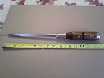 Proto Professional 9708 Wood Handle Flat/Slotted Screwdriver, VGC | eBay