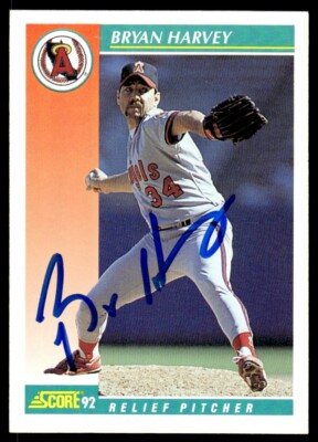 1992 Score Baseball Bryan Harvey Auto California Angels #322 Signed | eBay