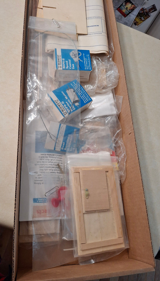 Vintage Midwest Boothbay Lobster Boat R/C Balsa Model Boat Kit No. 964 ...