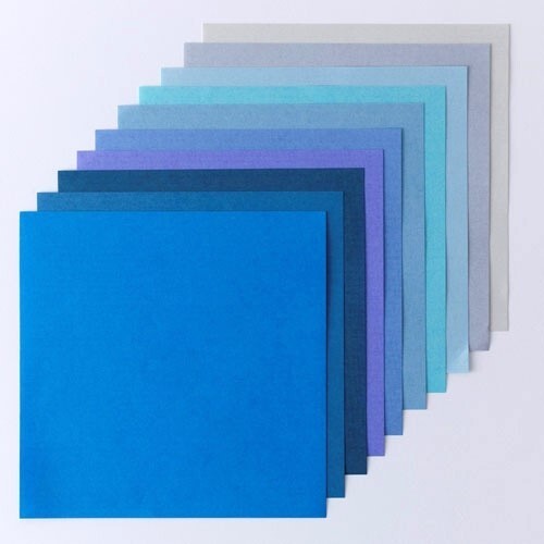 Washi Origami Papers - The BLUE - 10 Different Blue Colors - Made in ...