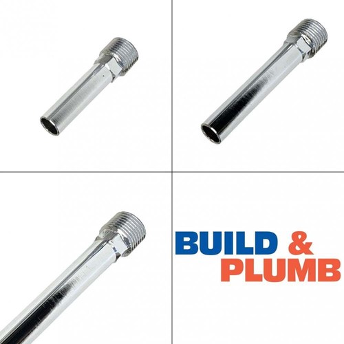 Radiator Valve TRV Tail Extension Chrome 50mm 75mm 100mm Lengths 1/2 ...