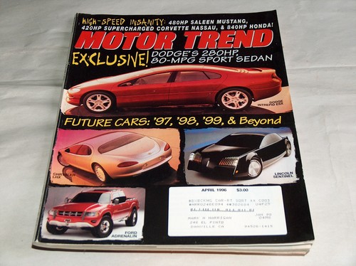 Motor Trend 1996 Car Truck Magazine Dodge 280hp 80mpg Sport Sedan ...