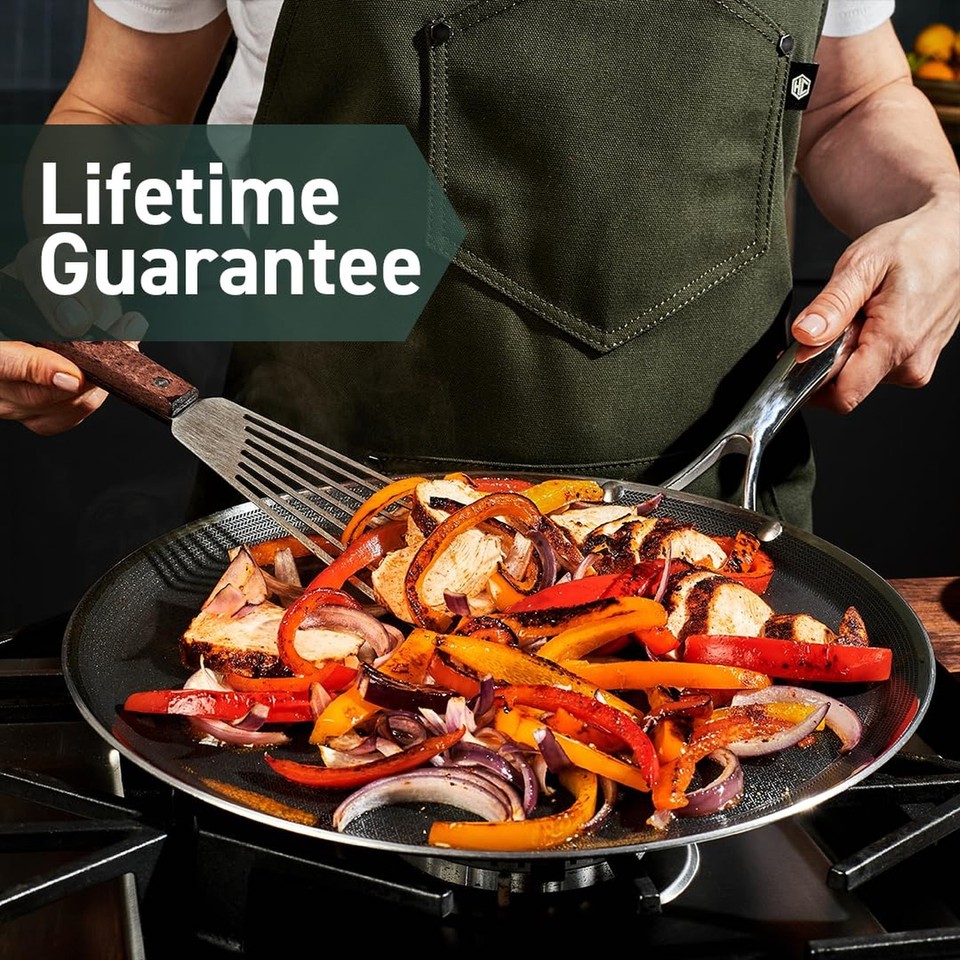 HexClad Hybrid Nonstick 12-Inch Griddle Pan, Stay-Cool Handle ...