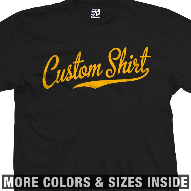 Custom Script Jersey T-Shirt Personalize Baseball Sports Tail Swash ...