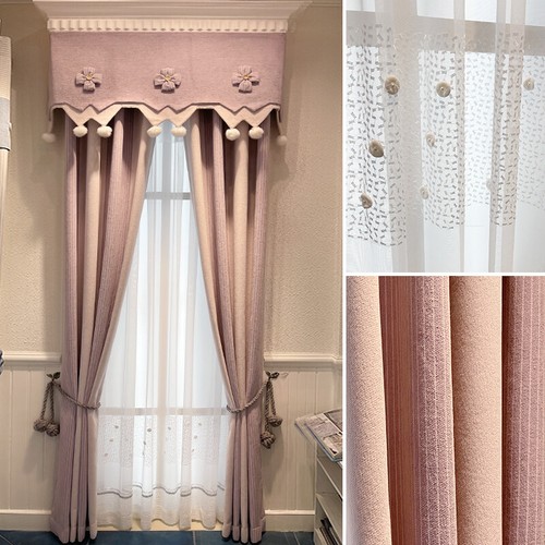modern Northern bedroom Simplicity pink girl stripe valance curtain tulle M1614 | eBay