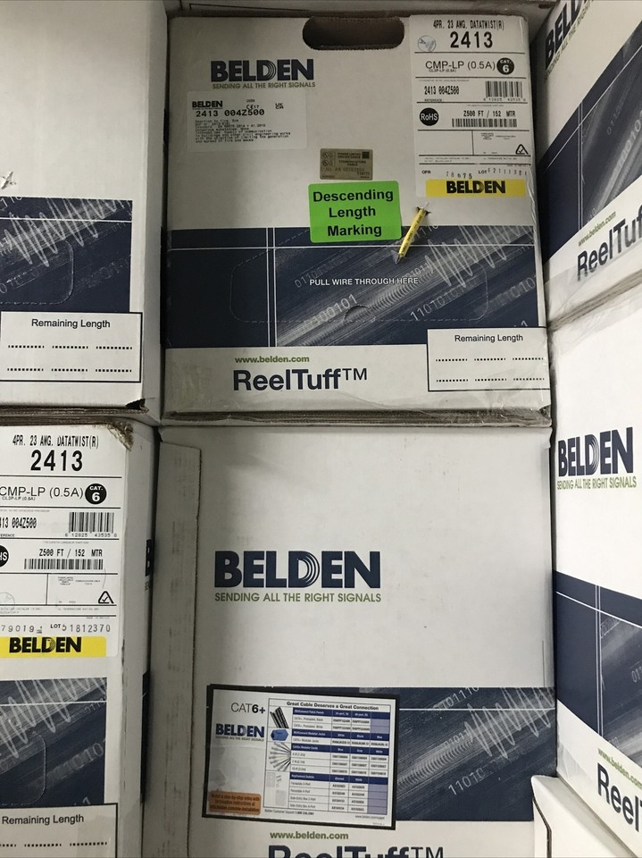 Belden 2413 Enhanced Solid PLENUM/CMP 4 pair 23 Awg Cat 6 (500 feet ...
