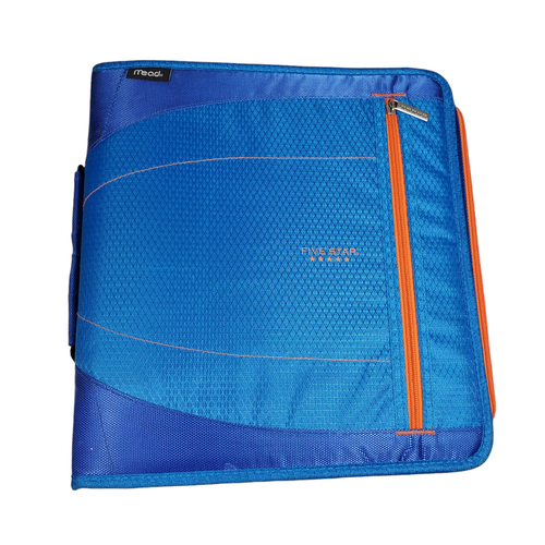 Mead Five Star Zippered 3-Ring Binder 2" Blue Purple Orange Retro Y2K ...