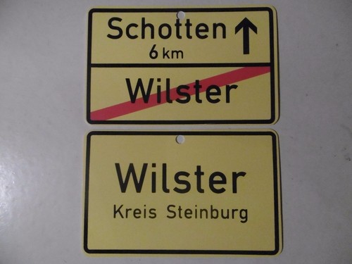 RGG-Verkehrszeichen Ortstafel Wilster Kreis Steinburg,Schotten Zeichen ...