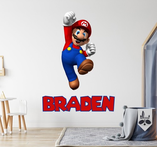 Super Mario Personalized Name Wall Sticker Removable Decal Custom Wall ...