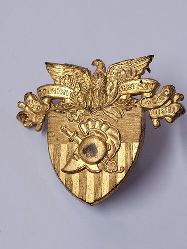 USMA West Point Cadet Army Military Brass Crest Dress Hat Pin Insignia ...