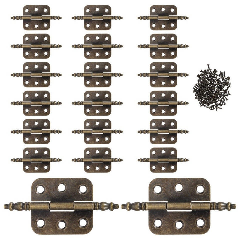 20pcs Tiny Cabinet Hinges With Pins, Mini Cast Iron Hinges For Wood Box ...