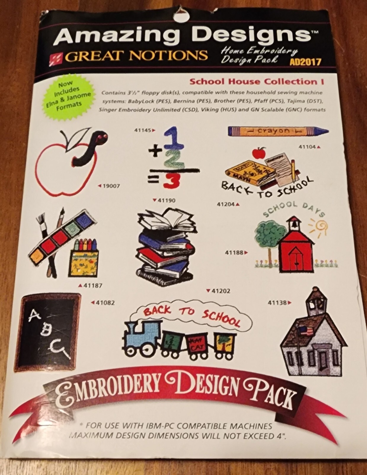AMAZING DESIGNS ~ SCHOOL HOUSE COLLECTION 1 ~EMBROIDERY DESIGNS ...