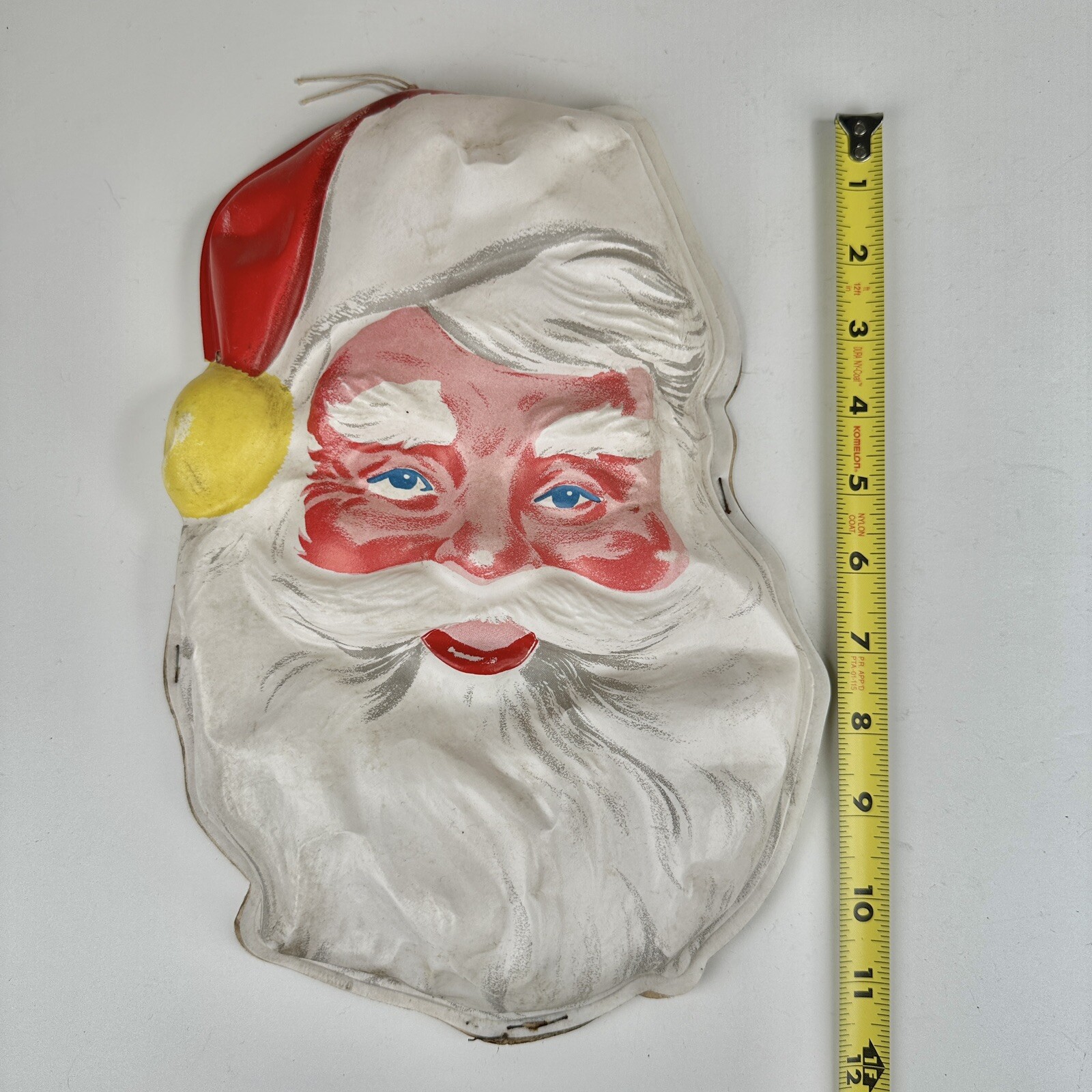 Vintage 1950s Santa Face Celluloid Christmas Plaque 3D - Can Light - No ...