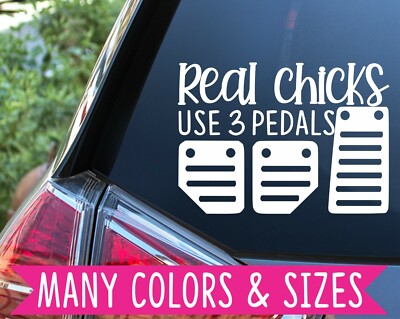 Real Chicks Use 3 Pedals Import JDM Lowered Slammed Car Decal Sticker ...