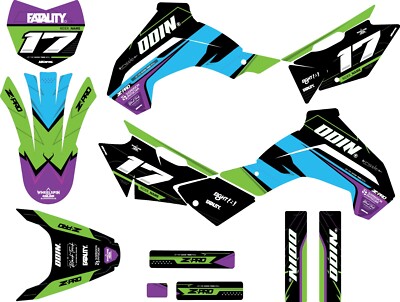 Sticker Kit to Fit Kawasaki KLX 140 2008 - 2018 SYNTH STYLE graphics ...