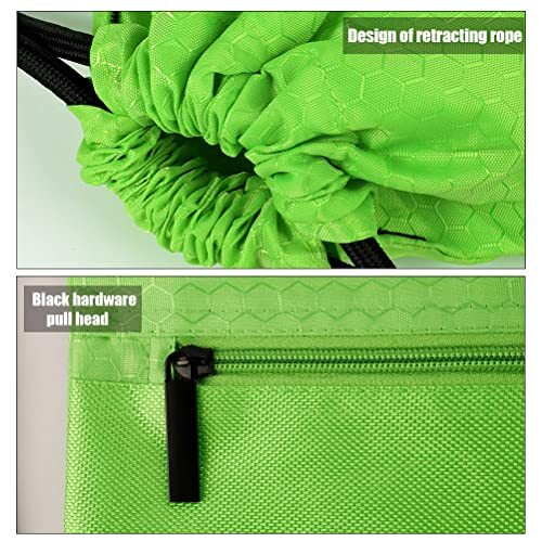 Drawstring Backpack Bag Waterproof Draw String Back Sack with Zip ...