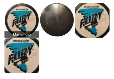 MUSKEGON FURY OFFICIAL HOCKEY PUCK VEGUM MFG. MADE IN SLOVAKIA | eBay
