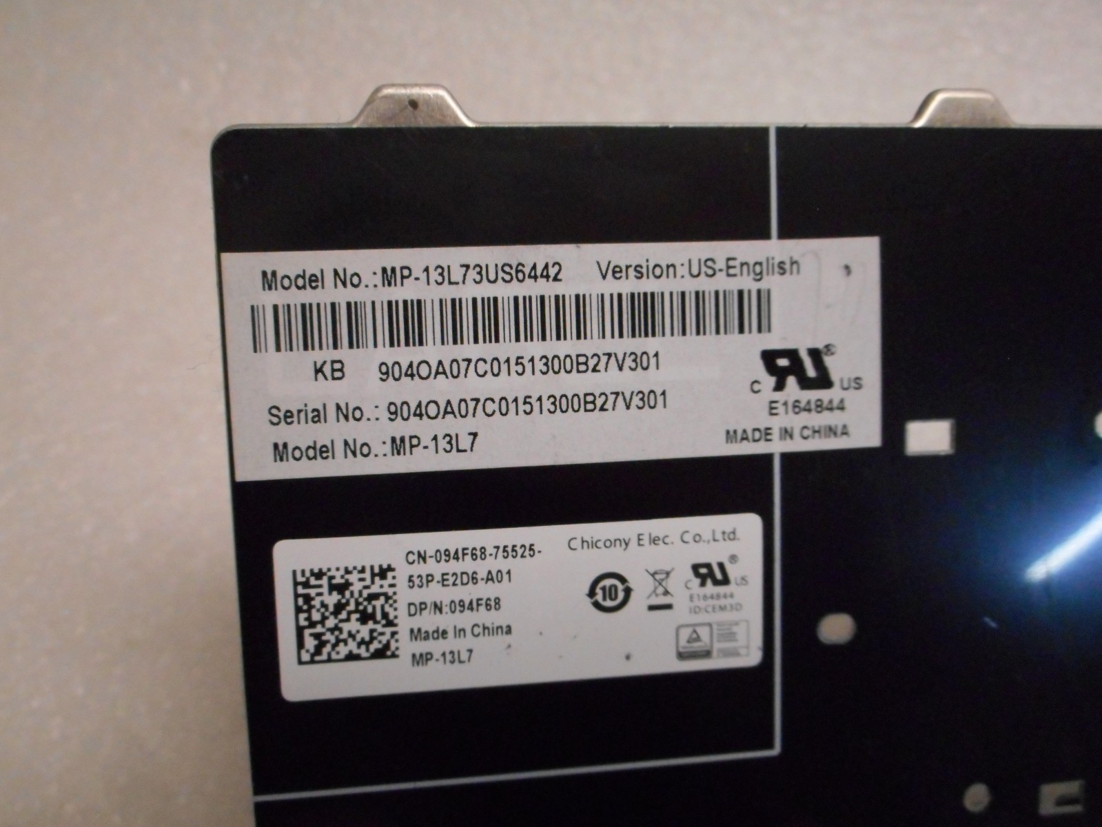 SINGLE KEY CAP+CLIP Dell Latitude 3340 E545 E7450P/N 94F68 MODEL MP ...