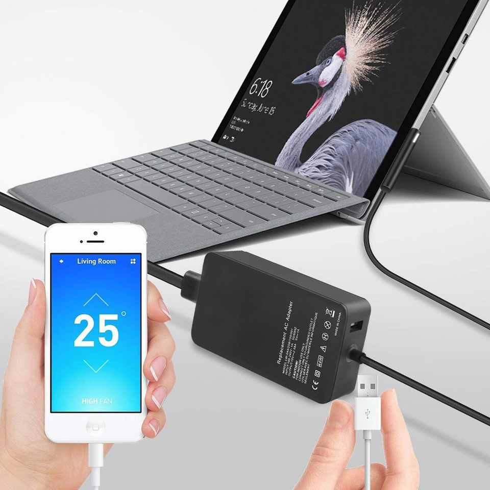 Surface Pro Adapter Charger For Microsoft Surface Pro 1 2 3 4 5 6 7 8 9 ...