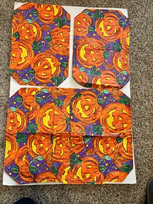 Halloween Jack o Lantern plastic placemats set of 6 | eBay