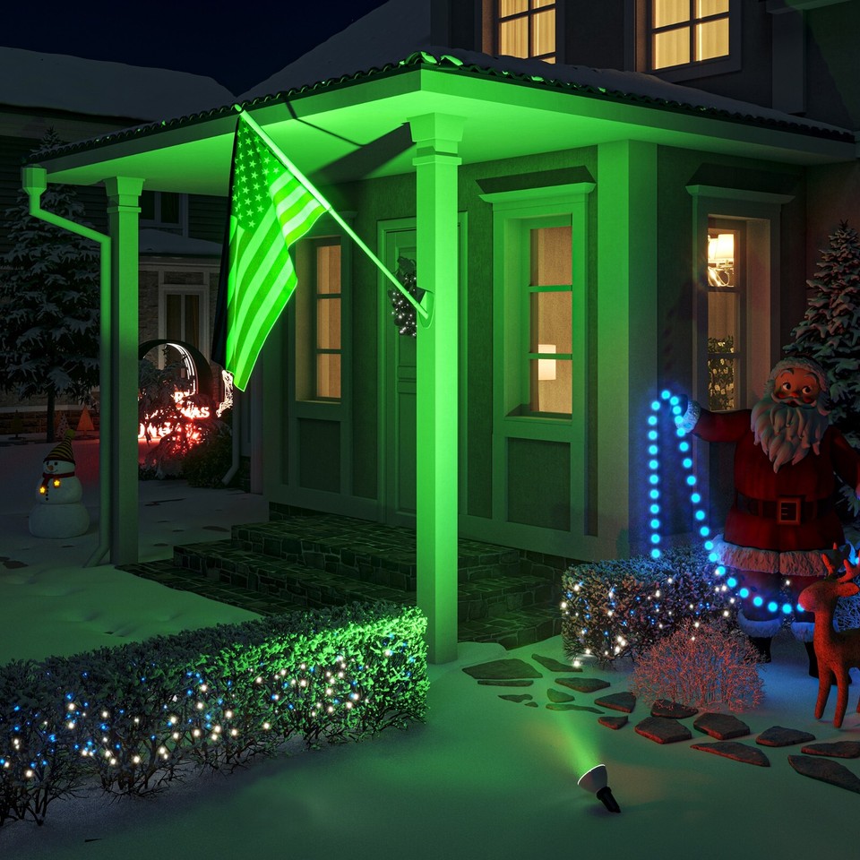 EDISHINE 2 Pack Christmas Spotlight Outdoor Flood Stake Lights for ...