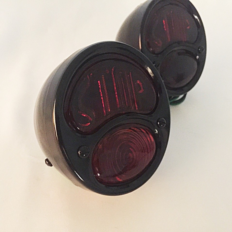Ford Model A Tail Lights with Stop Lens, ALL BLACK -12V - 1 PAIR | eBay
