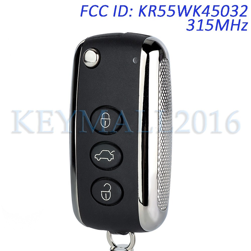 Remote Key Fob for Bentley Continental GT Flying Spur 315MHz 3Btn ...