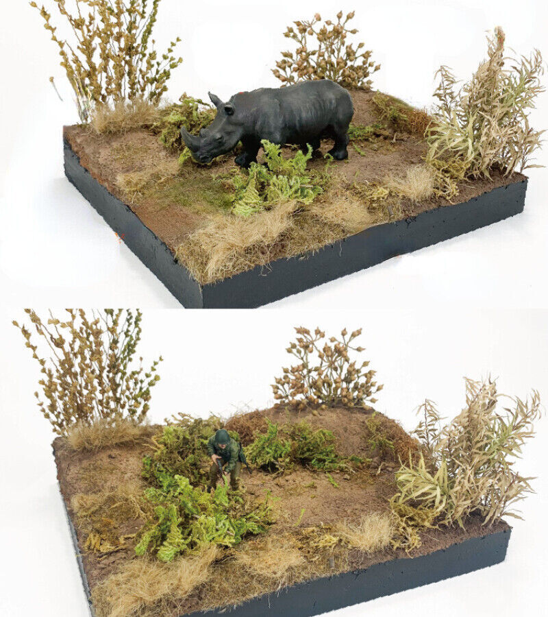 HO/OO Scale Bush Grasses Miniatures Forest Garden Plant Railway Scenery ...