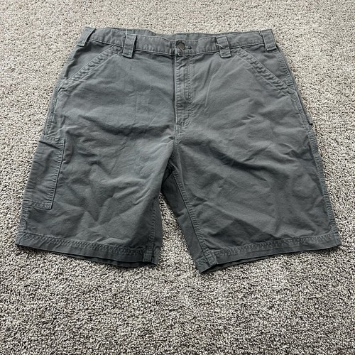 Carhartt Carpenter Shorts Mens 40 Gray Canvas 10” Faded Wash Outdoor ...