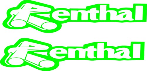 2 EA. - "RENTHAL" - 7" X 2" - SWING ARM - DECALS / STICKERS - GREEN | eBay