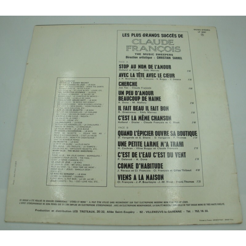 The Music Sweepers - les grands succès de Claude François LP Tréteaux ...