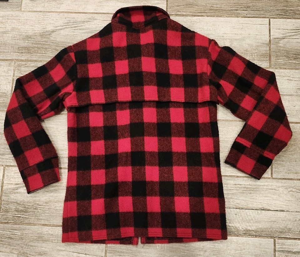 Labonville Red Lumberjack Plaid Made In USA 85 Percent Wool Jacket Zip ...